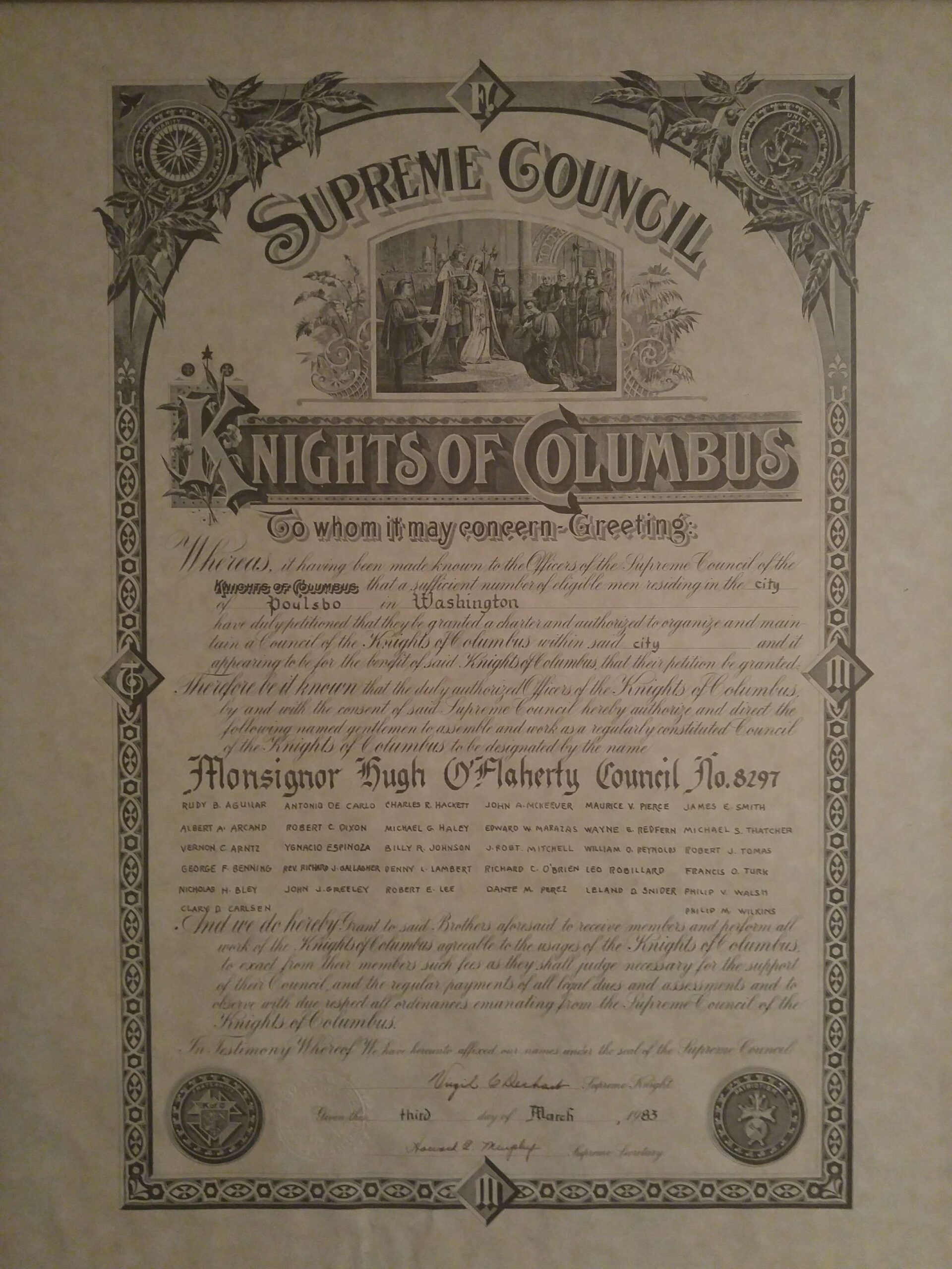 Knights of Columbus 8297 | Msgr Hugh O’Flaherty Council 8297